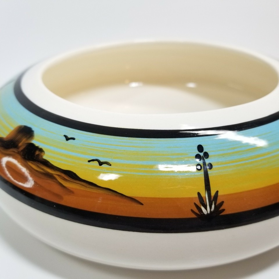 Petley Studios Arizona Southwest Cactus Yucca Rock Hand Painted Pottery ...