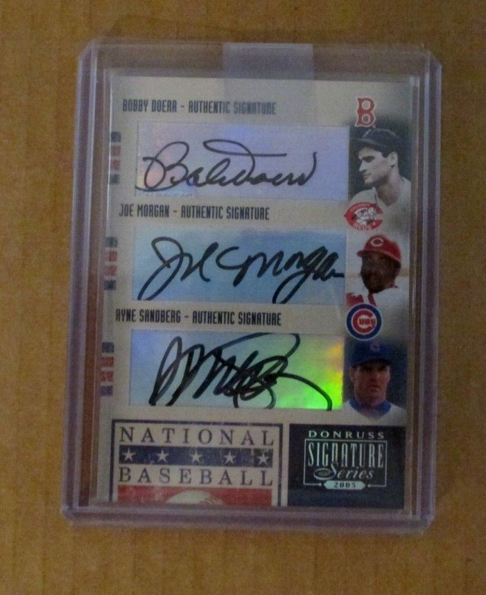 2005 Donruss Signature Series JOE MORGAN / RYNE SANDBERG / BOBBY DOERR ...