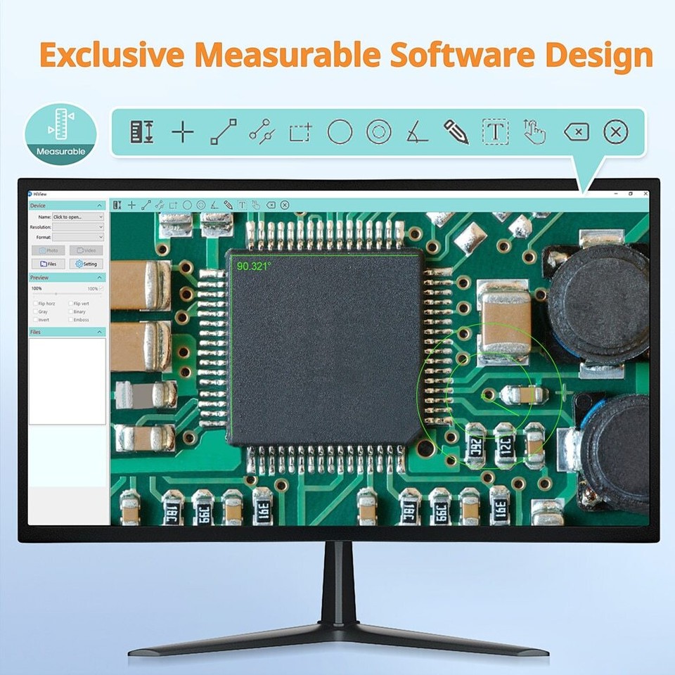 1200X LCD Display 12MP USB Digital Microscope Soldering PCB Inspection ...