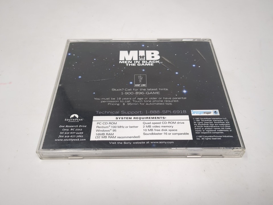 Men In Black The Game PC CD-Rom Game MIB Southpeak Interactive VTG | eBay