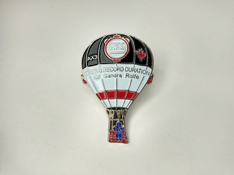 Dr. Sandra Rolfe AX3 Duration World Record Holder Hot Air Balloon Lapel ...