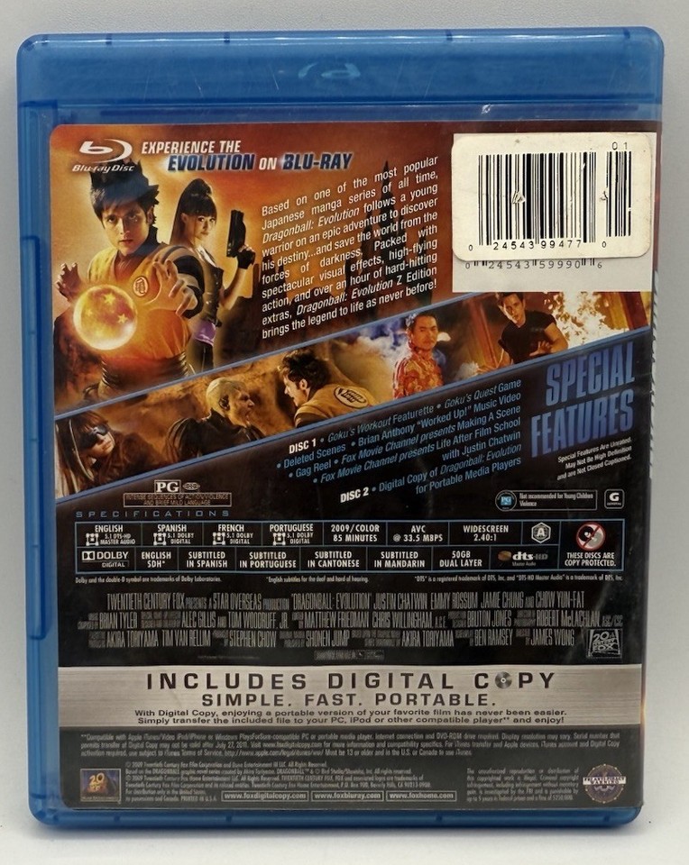 Dragonball Evolution -Z Edition Blu-Ray Widescreen Justin Chatwin Emmy Rossum 24543994770| eBay
