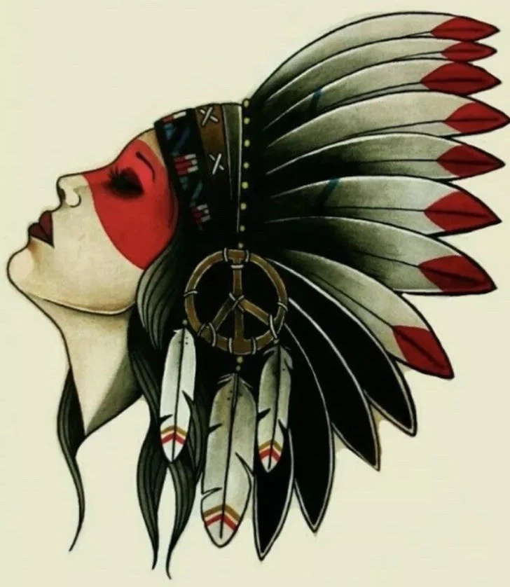 Beautiful Native American Girl Drawing