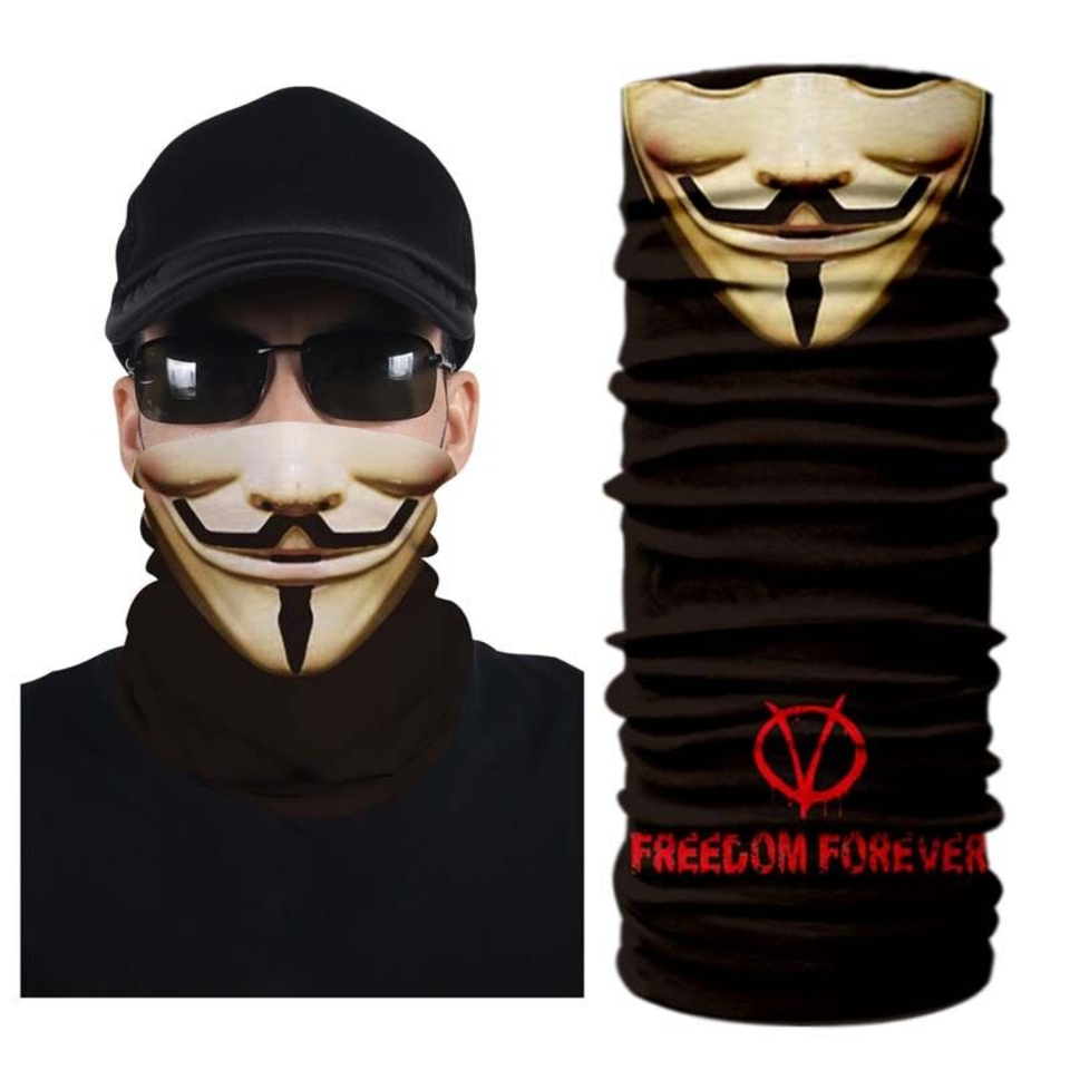 UV Protection Face Mask Skull Clown Joker Neck Gaiter Scarf Breathable ...