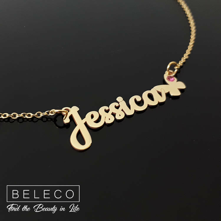Personalized name necklace swarovski store
