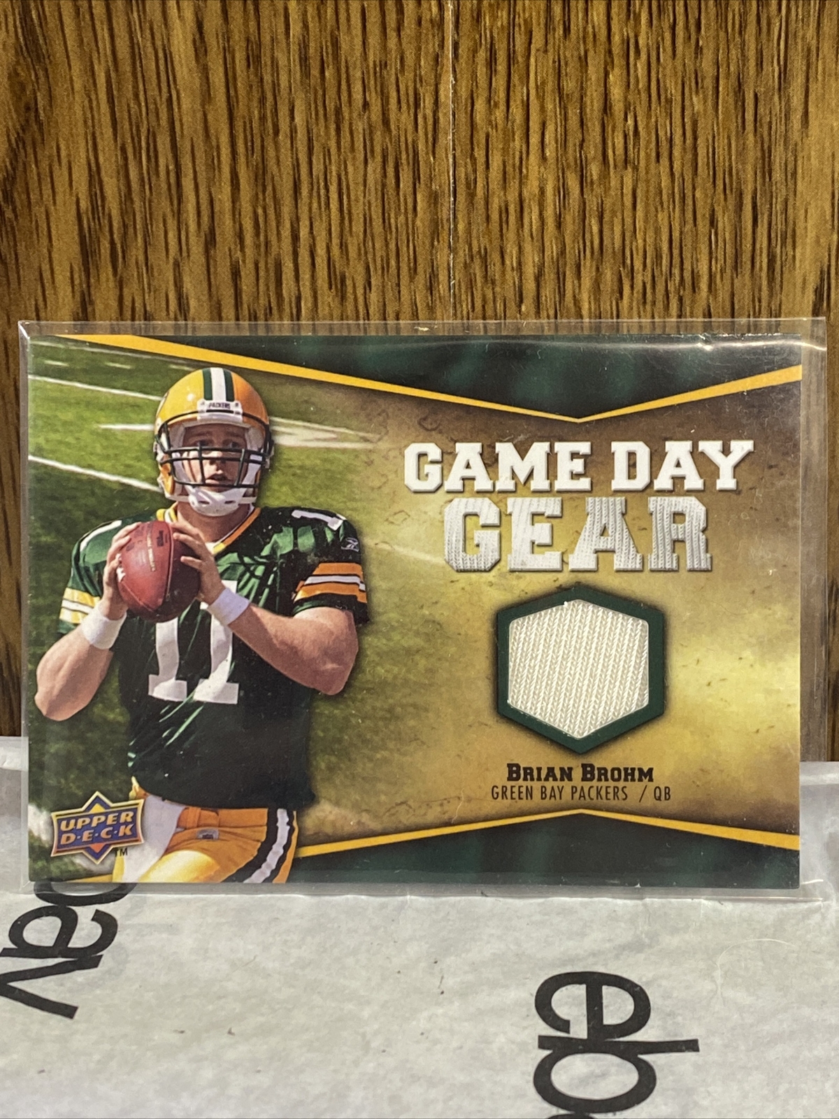 A 54) Upper Deck Game day Gear NFL Packers Brian Brohm Jersey Patch ...