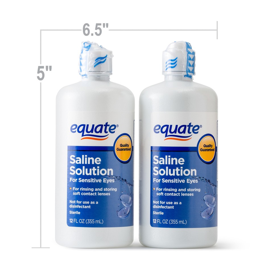 4 Bottles Equate Saline Solution for Sensitive Eyes Twin Pack 12 Oz ...