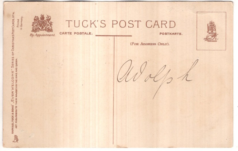 ANTIQUE RAPHAEL TUCK "EVER WELCOME" CHRISTMAS Postcard YOUNG BOY, SLED ...