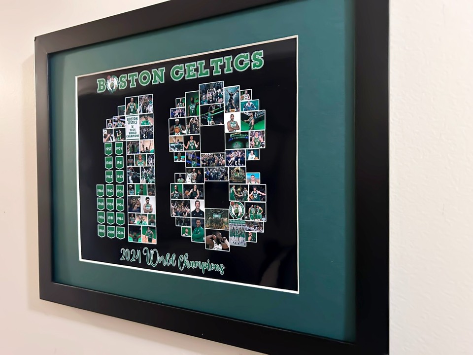 Boston Celtics 2024 "18" Championship Photo Collage, NBA Finals Collage ...