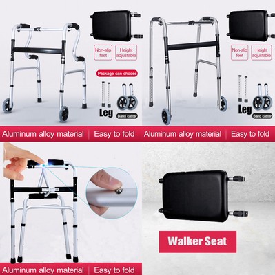 Lightweight Foldable Walking Frame Mobility Walker Wheels Aid Eldery Disability | eBay Australia