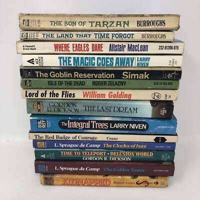 Lot of 13 Vintage Sci-Fi and Fantasy Mass Market Paperback Books | eBay