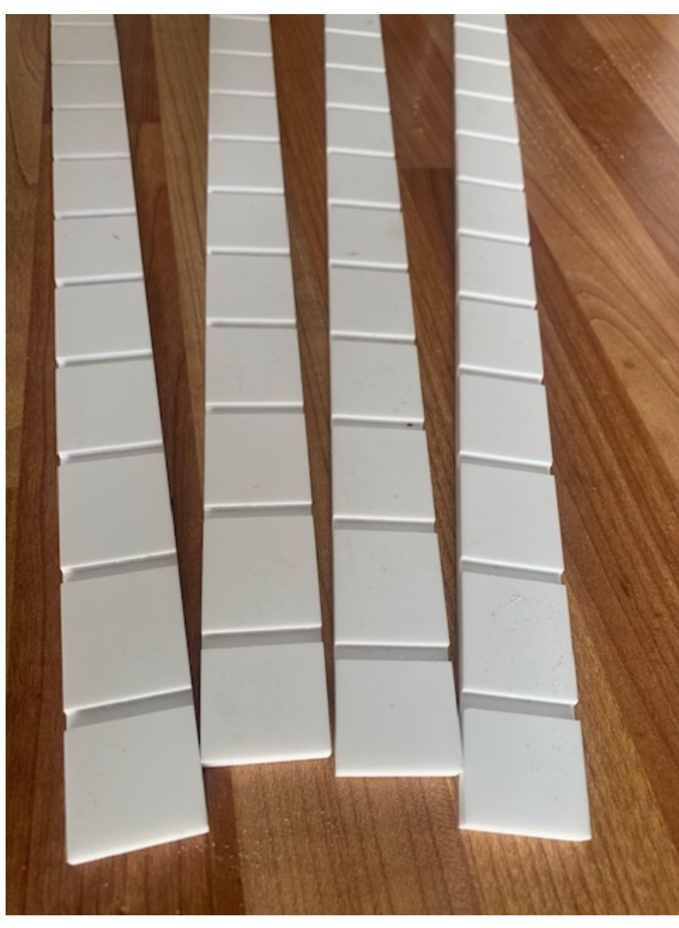 WHITE PERSPEX DECORATIVE EDGING STRIPS SET OF FOUR 65CM X 3CM | eBay UK