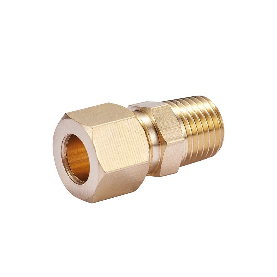 Brass Compression Tube Pipe Fitting Connector Straight Coupling ...