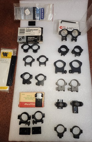Scope Rings And Bases Parts Lot Redfield Weaver Tasco + More | eBay
