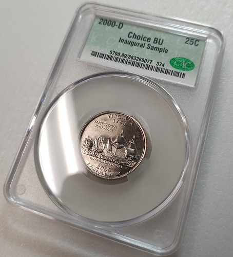 2000-D Virginia State Quarter CACG Inaugural Sample Slab New CAC ...
