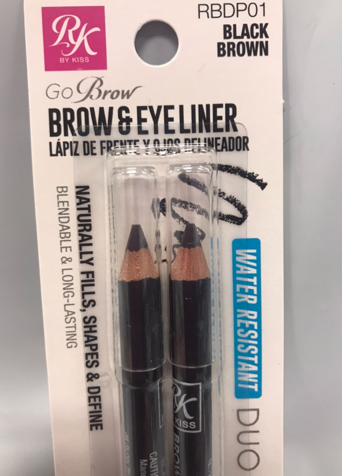 RK BY KISS GO BROW BROW & EYELINER BLACK BROWN RBDP01 WATER RESISTANT ...
