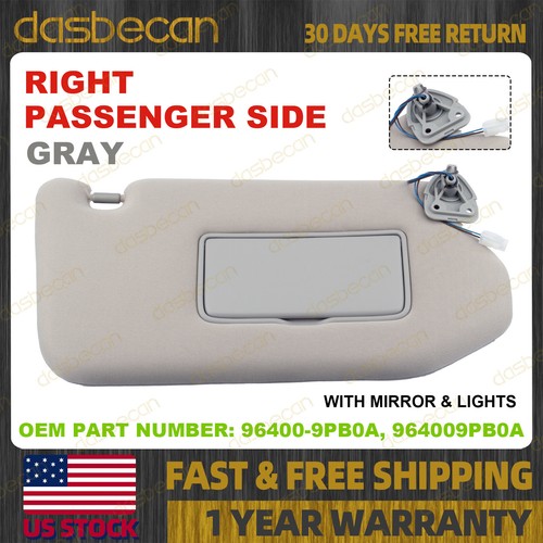 Right Passenger Sun Visor w/ Lights For Nissan Pathfinder 2013-2016 ...