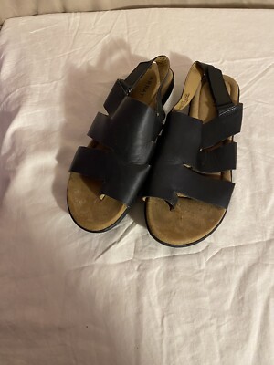 ARRAY Women's Leather Slip On Sandals Black Size 10m | eBay