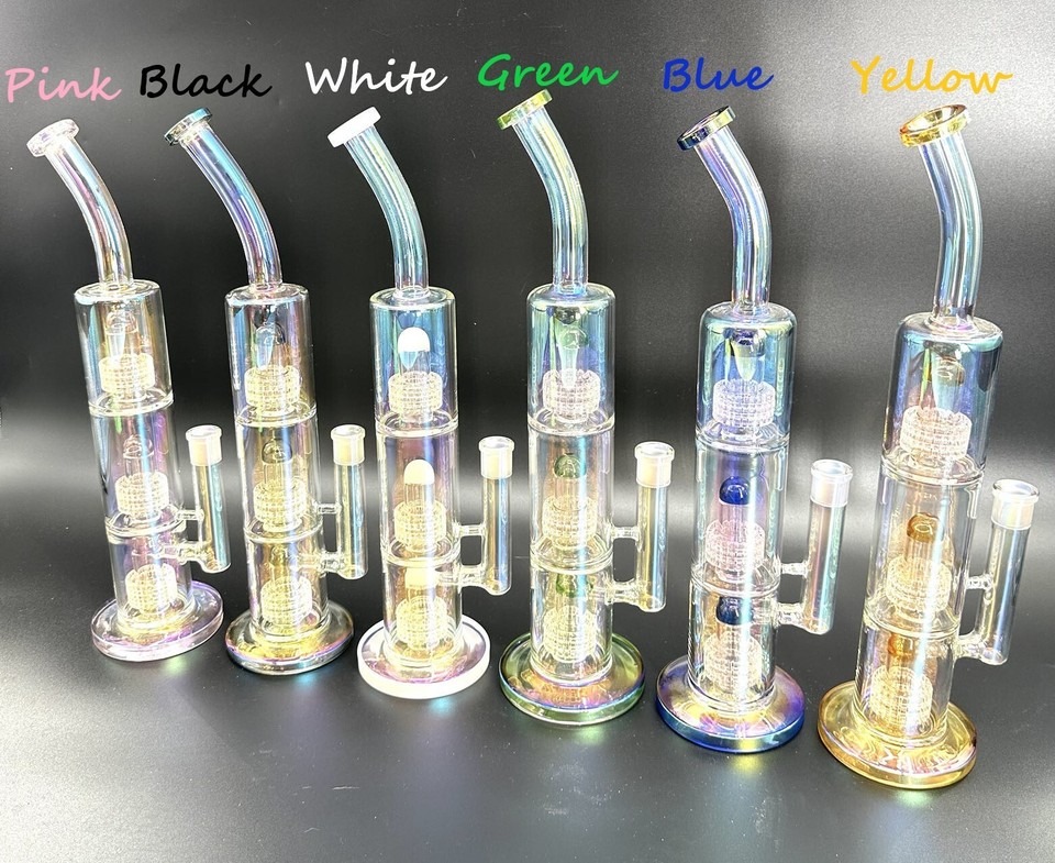 16in Heavy Thick Glass Bong Water Pipe Hookah Bongs with Skull catcher ...