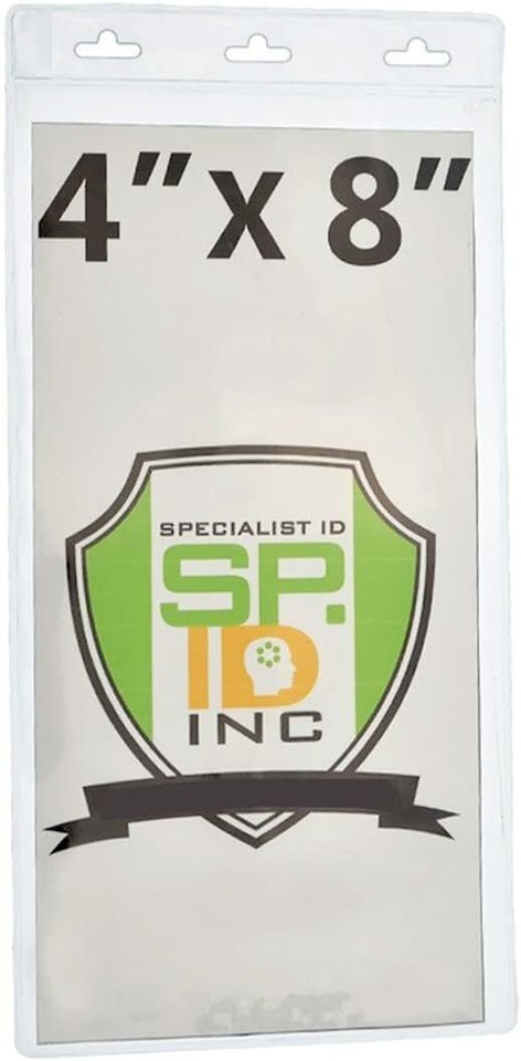 50 Extra Large 4 X 8 Clear Plastic Ticket Holder Sleeves- 3 Lanyard ...