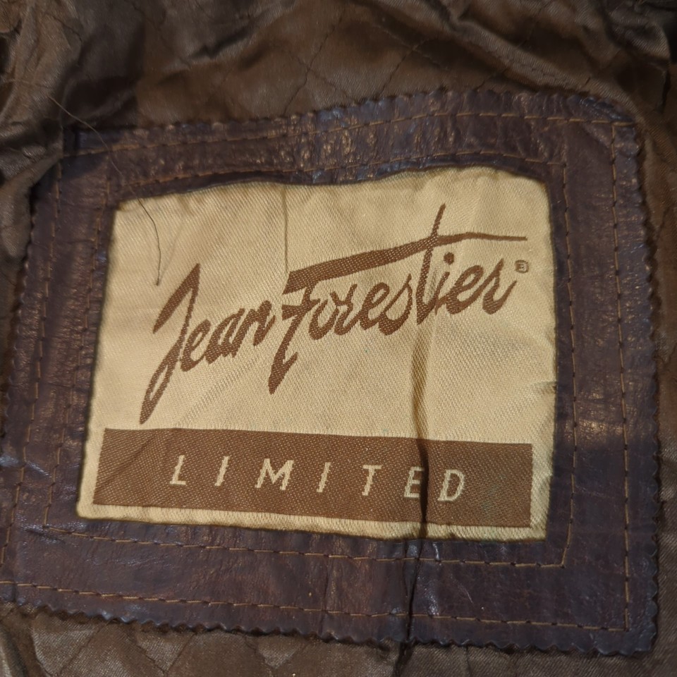 Vintage Jean Forestier Real Leather Jacket Men Large Brown Biker ...