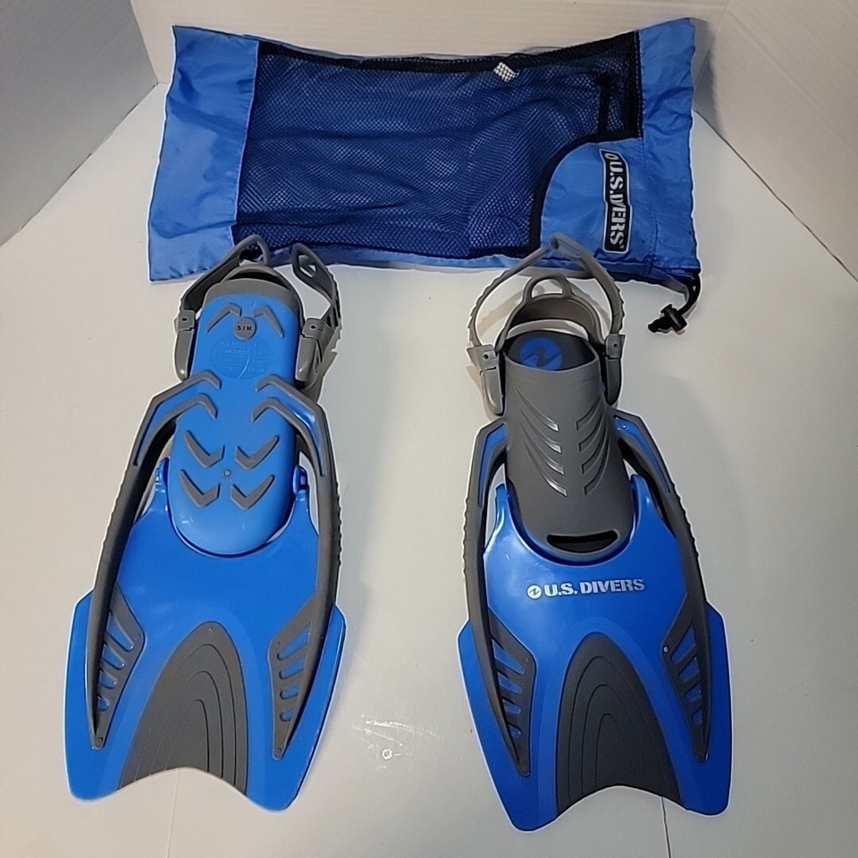 US Divers Blue Flippers Size S/M (M1-3, W2-4) With Bag | eBay
