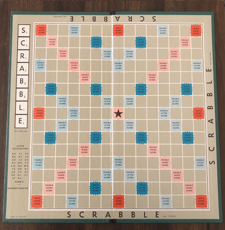Vintage Scrabble Game Made in England in 1955 by Spears Games Complete ...