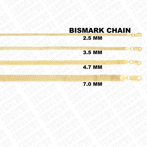 Solid 14k Bismark Chain Necklace in 2.5mm, 3.5mm, 4.7mm & 7.0mm Wide | eBay