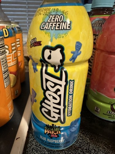 Ghost Hydration Sour Patch Kids BLUE RASPBERRY Sports 16.9OZ Drink ZERO ...