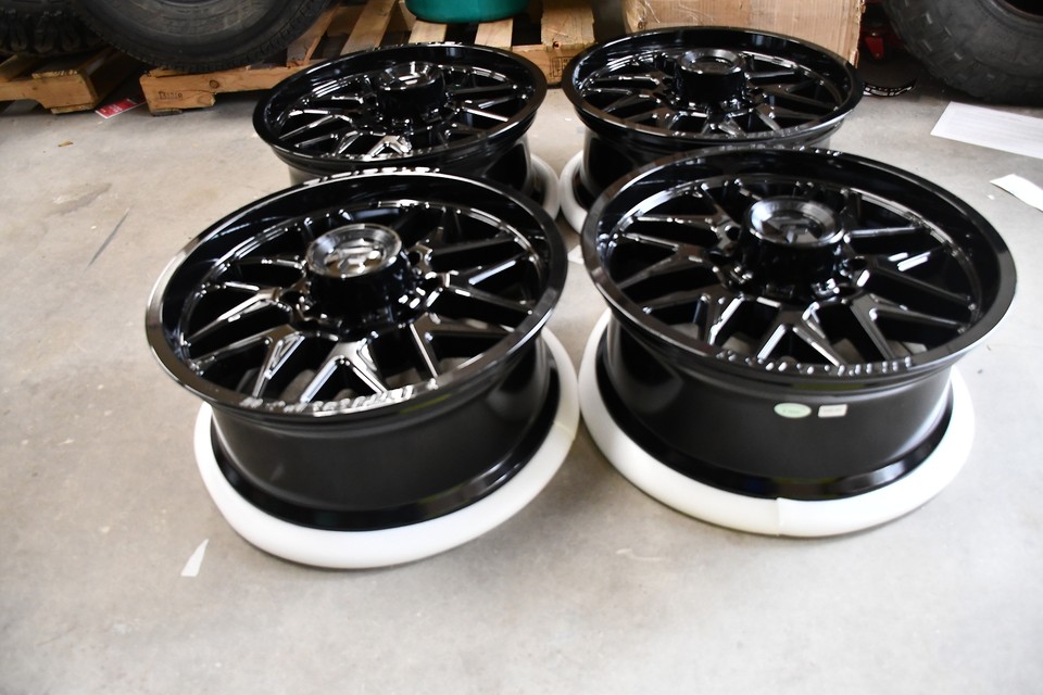 Set 4 20x9 Fittipaldi FA19 Gloss Black Wheels 8x180 18mm For Chevy GMC ...