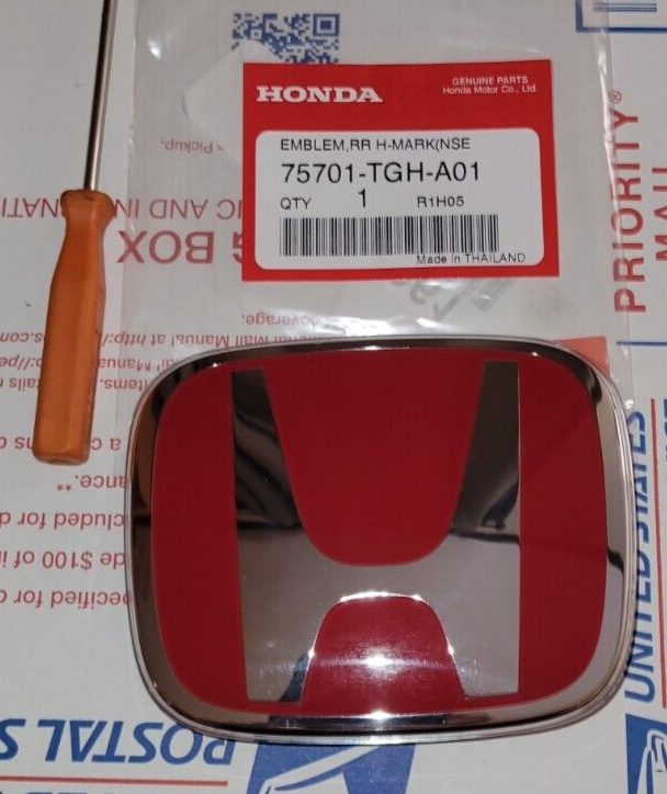 Genuine OEM Honda Civic Type-R Red H Badge FK8 Emblem REAR JDM NEW ...
