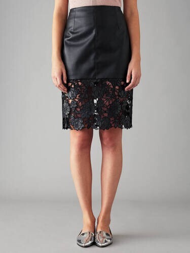 Darling London Suki Faux Leather Fitted Skirt Black UK 10 rrp £75 DH9 ...