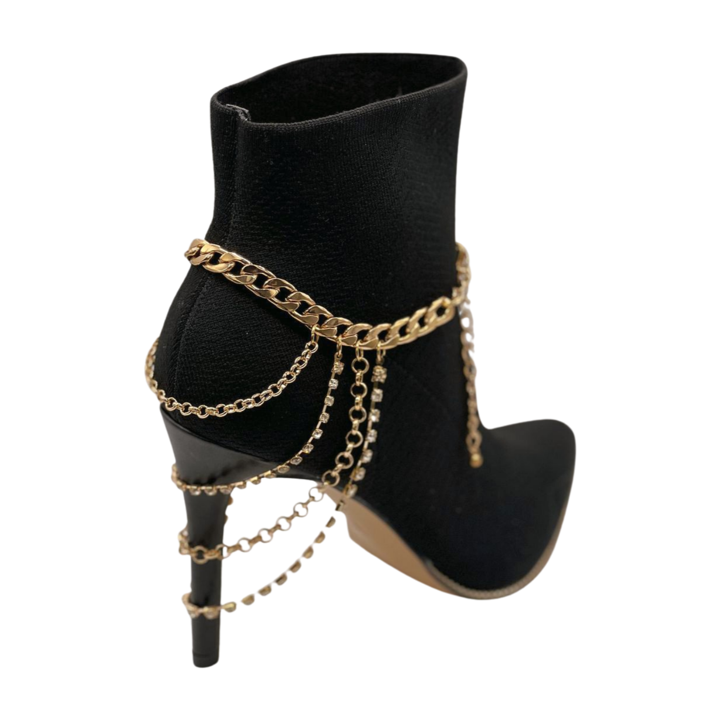 Women Gold Metal Boot Chain Bracelet Anklet Shoe Multi Strand Back ...