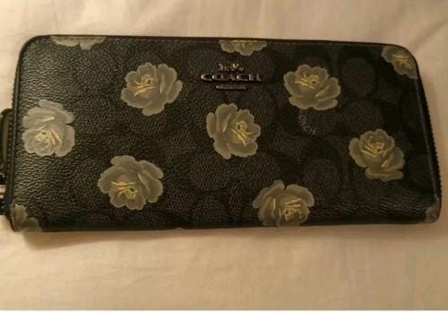Coach Signature Rose Zip Around Wallet | eBay