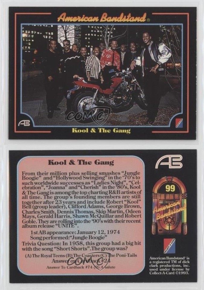 1993 Collect-A-Card American Bandstand Kool & The Gang #99 0j7v | eBay UK