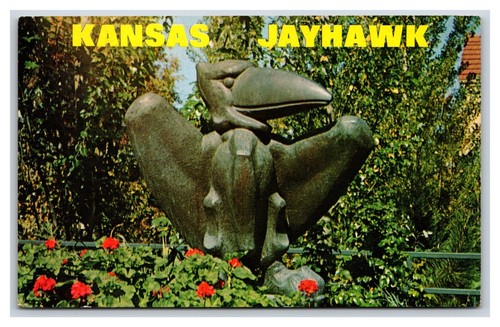 Jayhawk Statue University of Kansas Lawrence KS UNP Chrome Postcard V2 ...