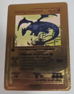 Pokemon Shining Charizard 2 Purple GOLD DISPLAY Card MINT CONDITION.b ...
