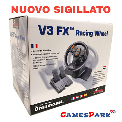 VOLANTE DREAMCAST V3 FX NUOVO ACCESSORIO PER DI X CORSA NEW SEALED ...