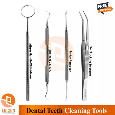 4Pcs Dental Oral Hygiene Pick Kit Deep Cleaning Probe Teeth Care Tools ...