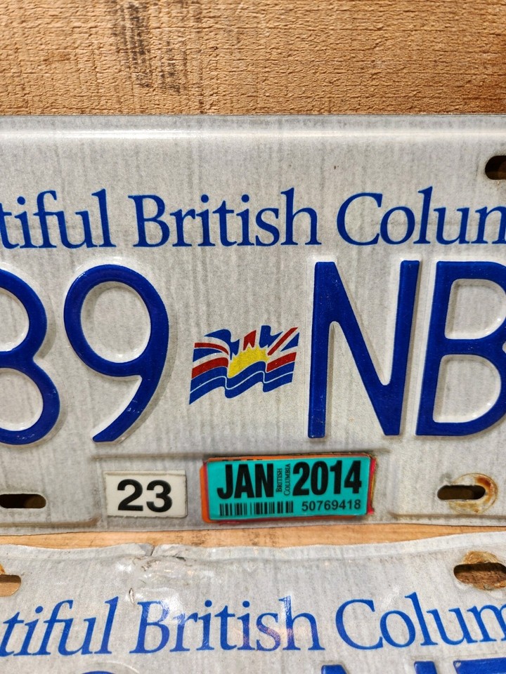 BEAUTIFUL BRITISH COLUMBIA LICENSE PLATE SET 689 NBE CANADA | eBay