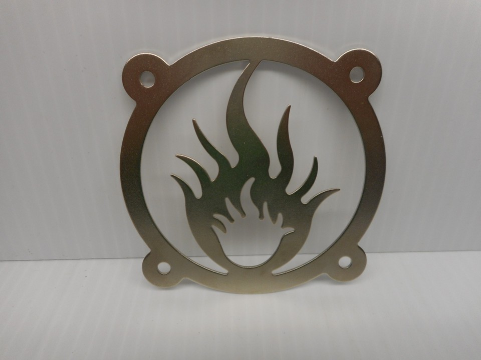 Flames Pattern Steel Computer PC Fan Cover Plate Grille 2 & 7/8" Screw ...