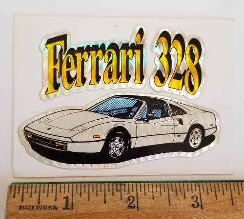 Vintage Ferrari 328 Foil Prism Vending Machine Sticker VTG 90s Race Car ...