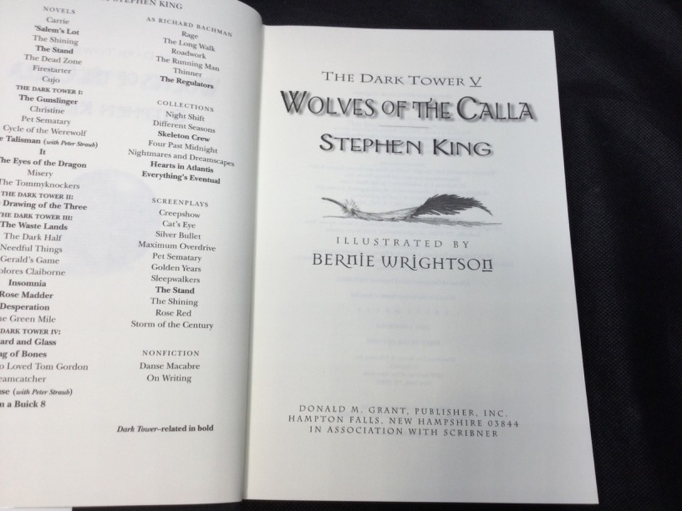 1ST TRADE ED. Wolves Of The Calla Dark Tower V-Stephen King [Donald ...