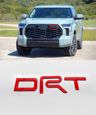 Red RAISED UPPER GRILLE TRD LETTERS FOR TOYOTA TUNDRA 2022 - 2024 | eBay