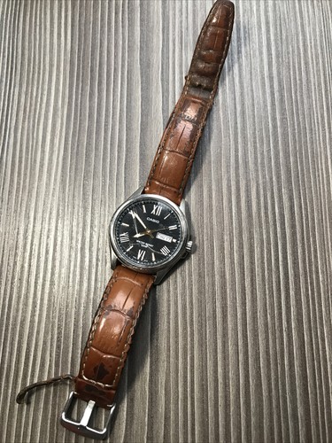 Casio MTP-1377 5339 Silver Leather Bracelet Day Date Watch Working ...