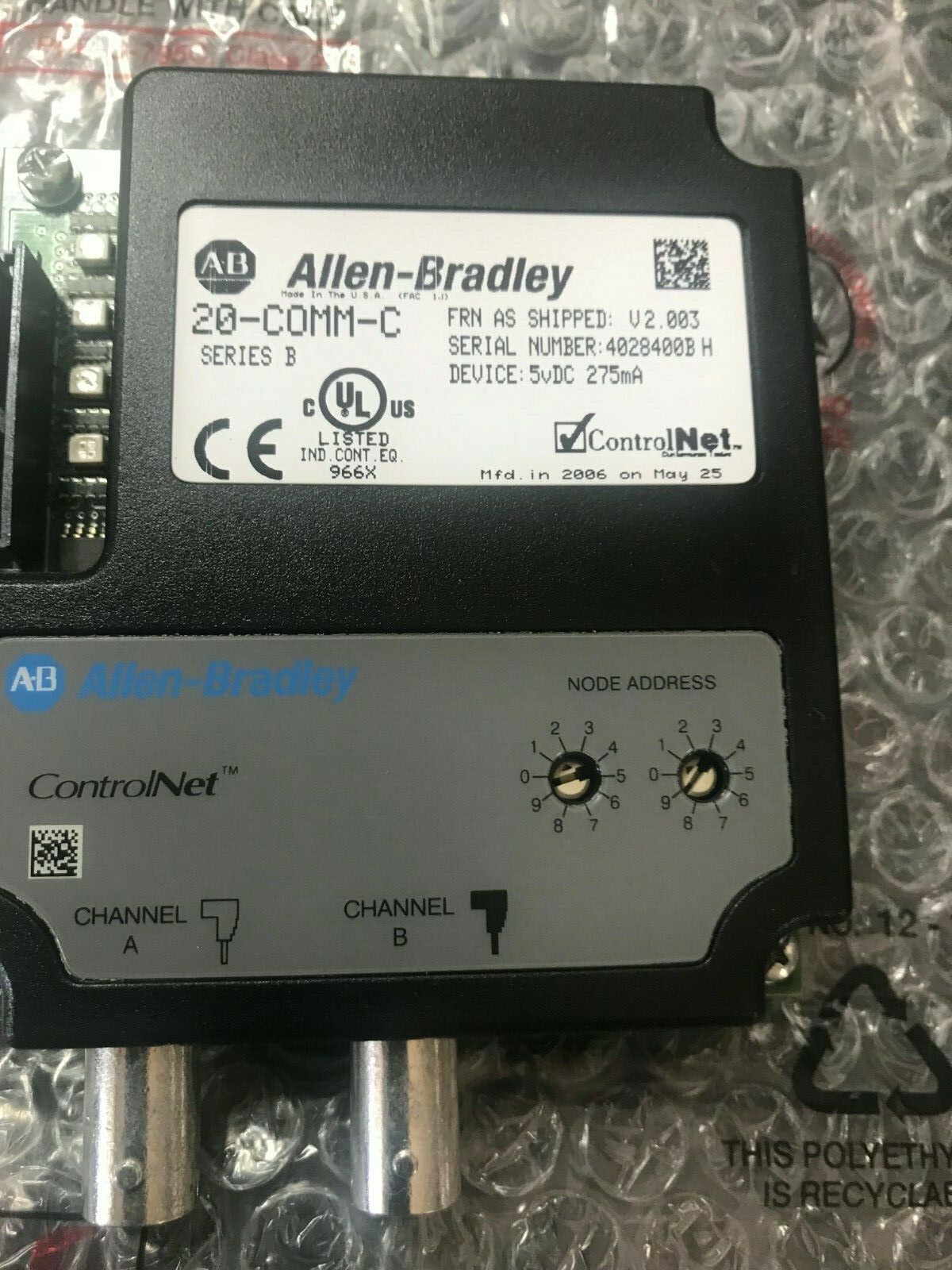 ALLEN BRADLEY, 20-COMM-C SER B ,CONTROL NET ADAPTER New | eBay