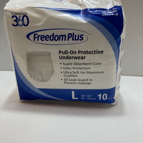 5 Packs Essentials 360 Freedom Plus Pull-On Protective Underwear (50 ...