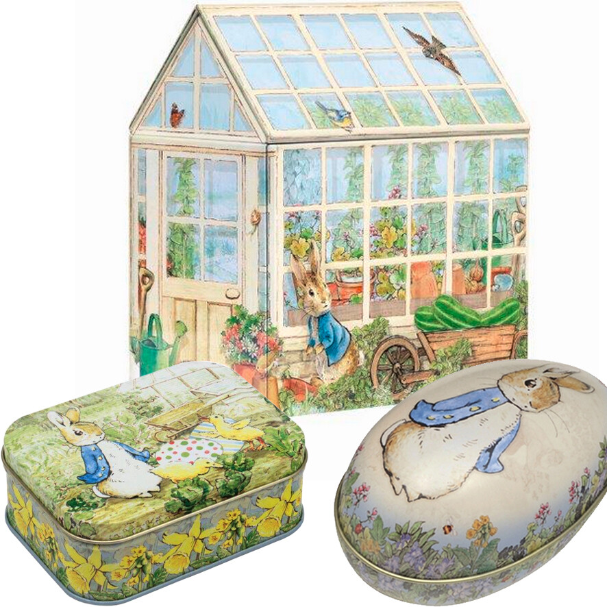 PETER RABBIT TIN BOX Home Accessory Storage Easter Egg Kids Birthday ...