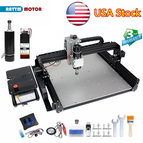 【US】4540 GRBL DIY CNC Router Aluminum Table Laser Engraving 500W ...