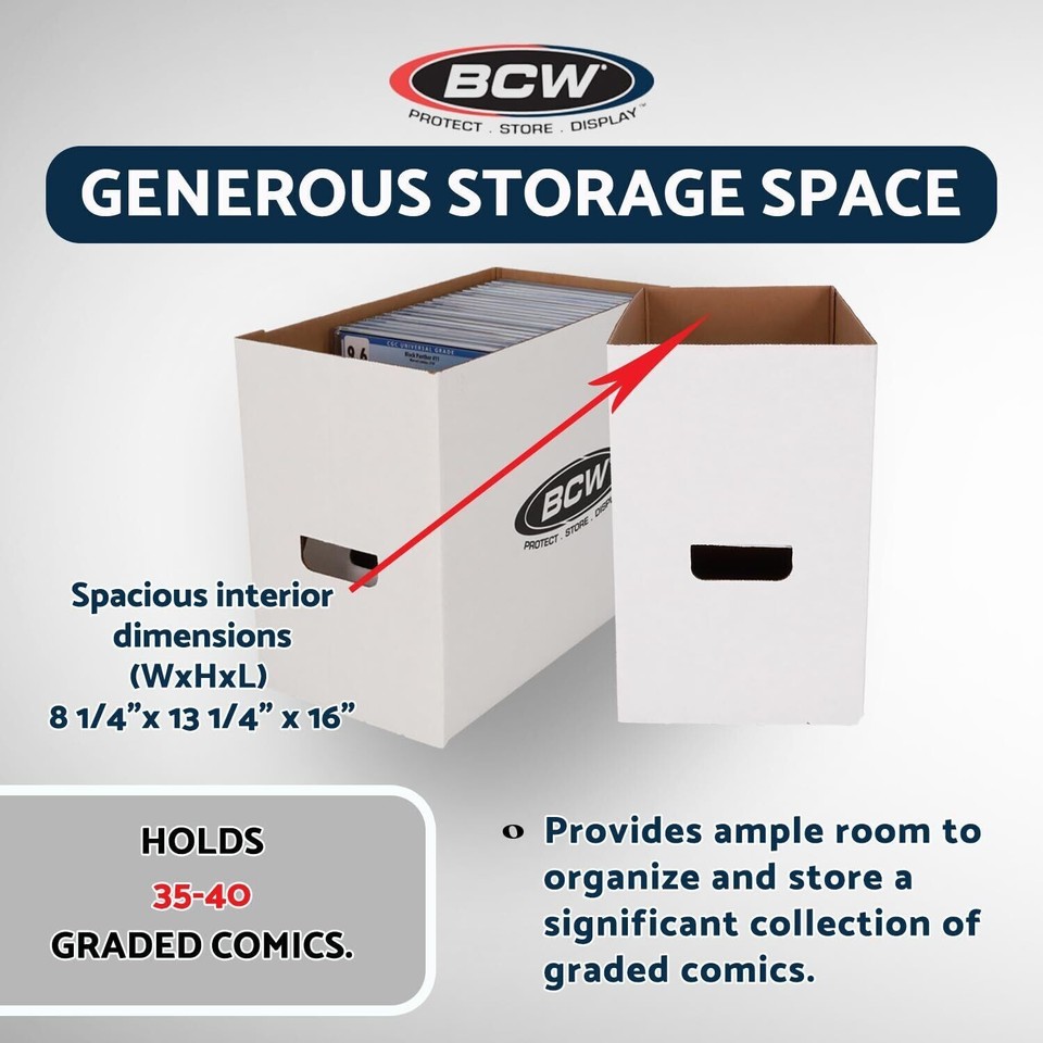 (5) BCW Graded Corrugated Cardboard Comic Book Box Holds 35-40 CGC ...